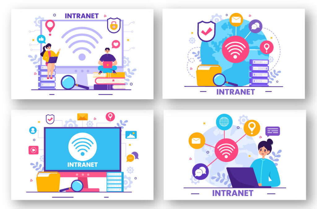 12 Intranet Technology Illustration - MasterBundles