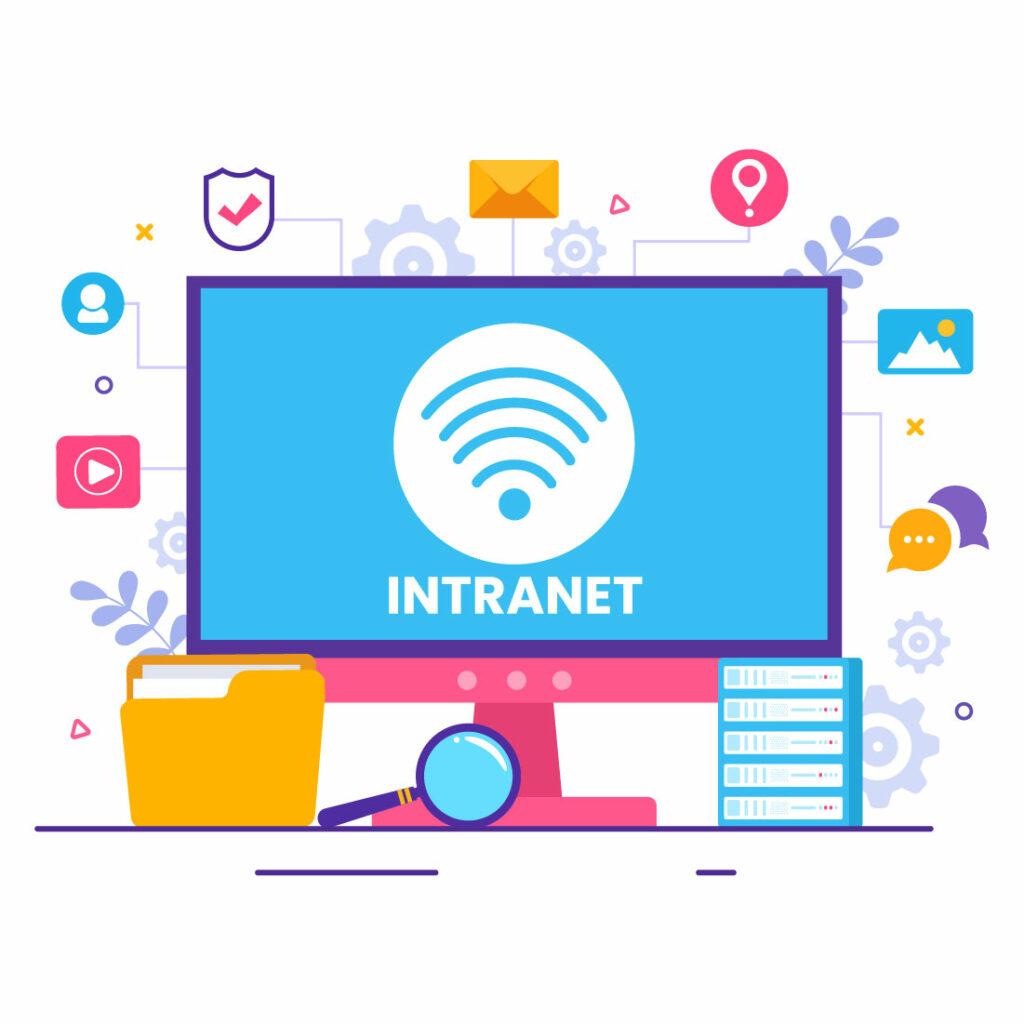 12 Intranet Technology Illustration - MasterBundles