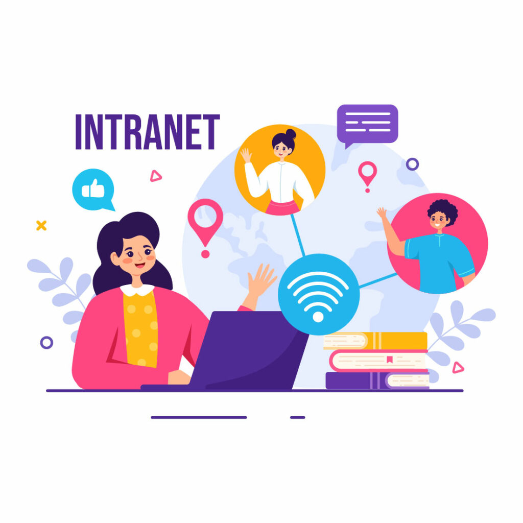 12 Intranet Technology Illustration - MasterBundles
