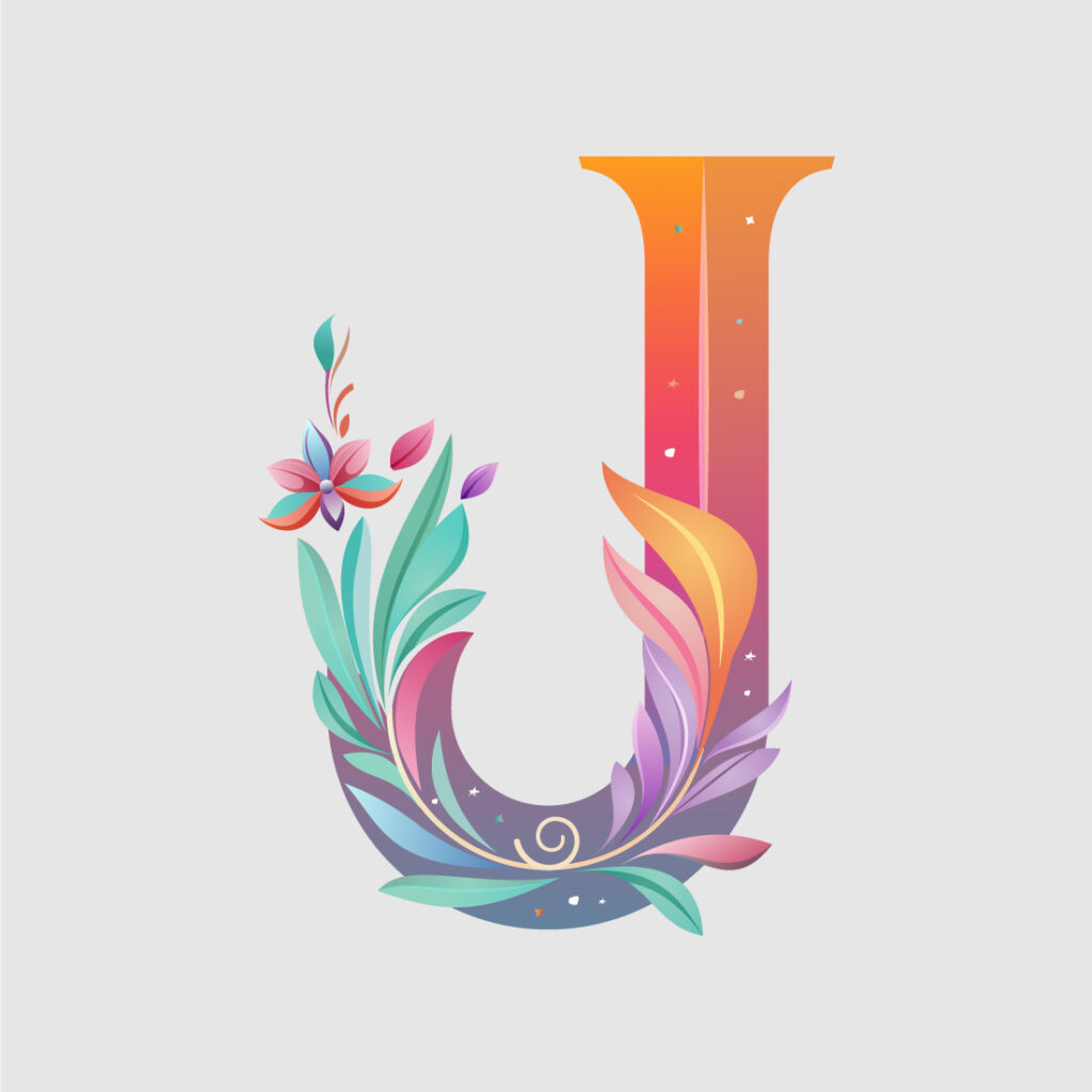 Floral alphabet J. Logo for wedding invitations, greeting card ...