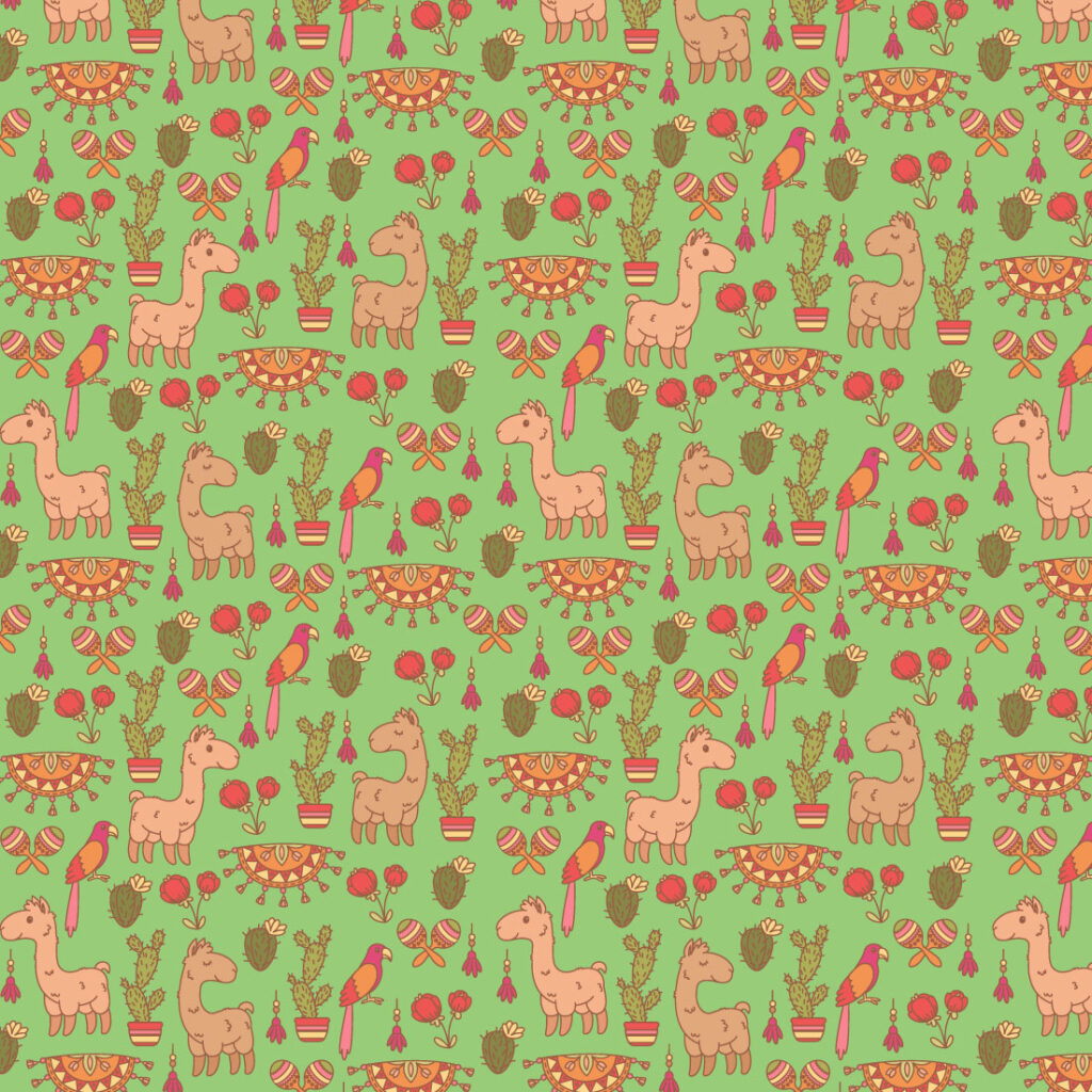 Kawaii Llamas Patterns - MasterBundles