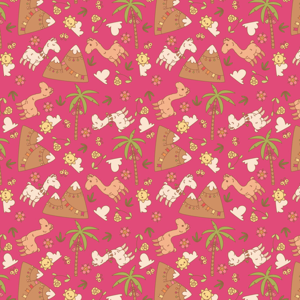 Kawaii Llamas Patterns - MasterBundles