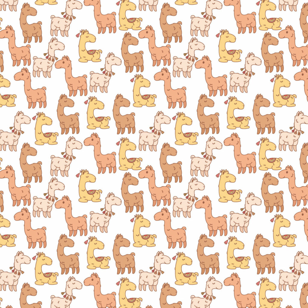Kawaii Llamas Patterns - MasterBundles
