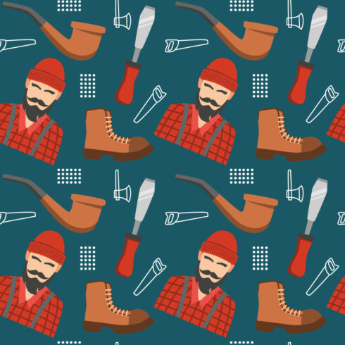 Lumberjack Seamless Pattern - MasterBundles