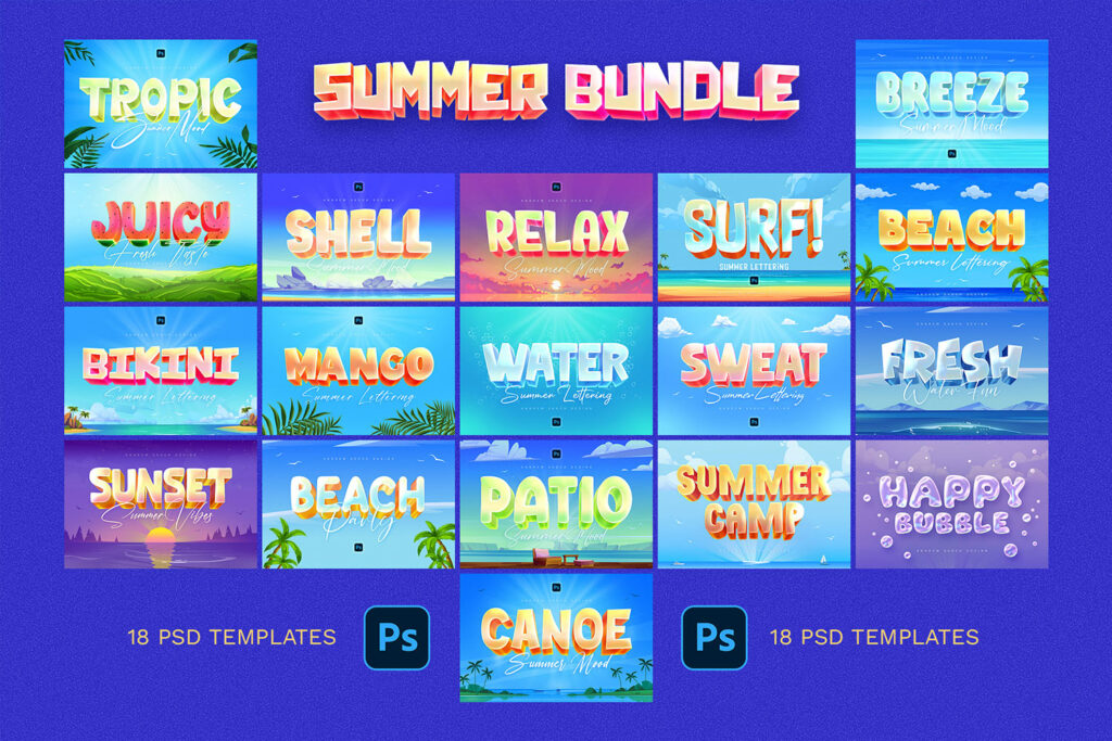 Summer Text Effects Bundle - MasterBundles