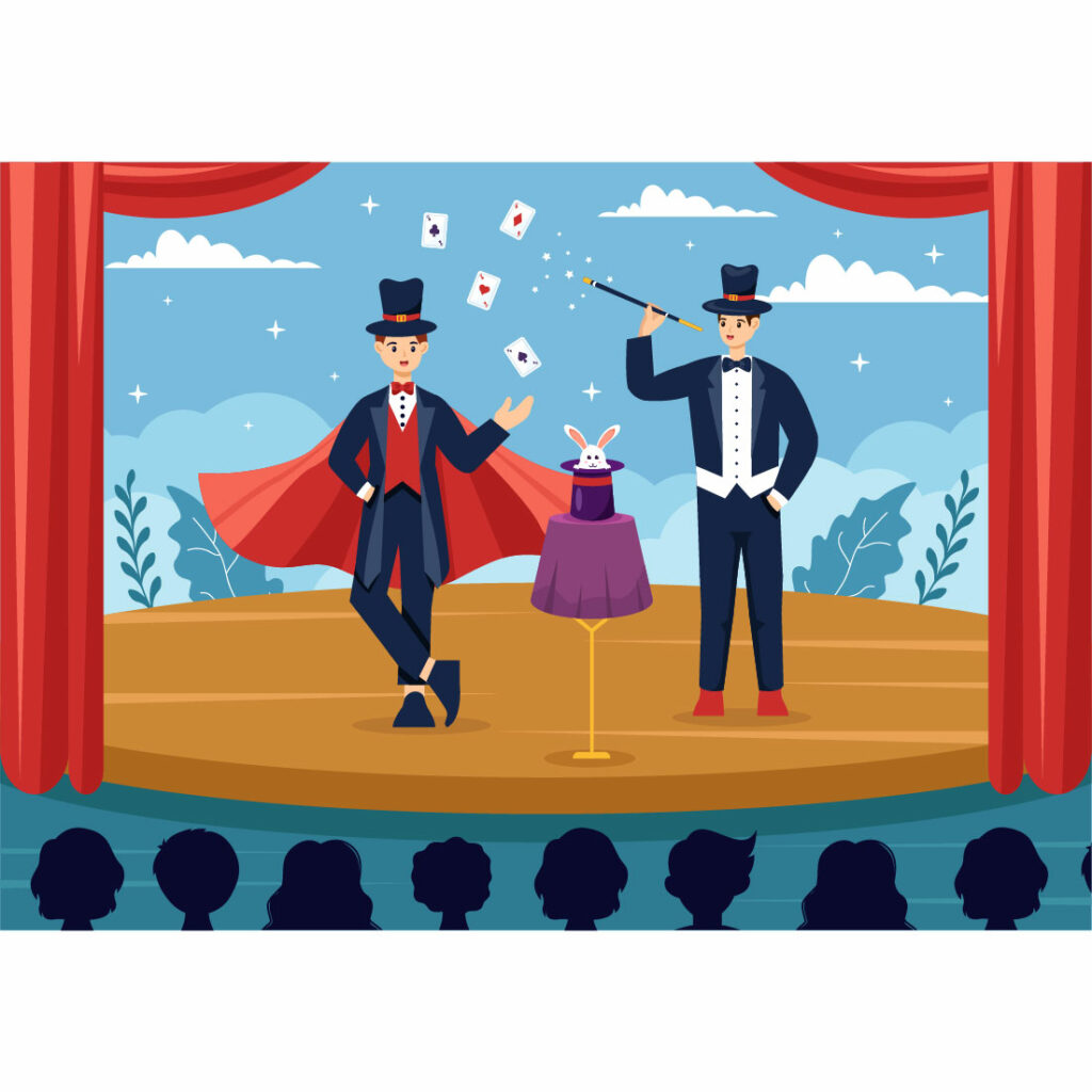 12 Magician Illusionist Illustration - MasterBundles