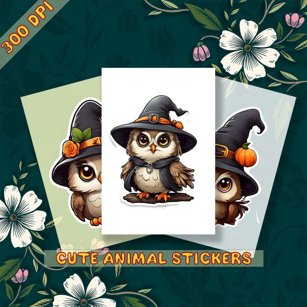 Cute Owl Sticker 3 PNG's - MasterBundles
