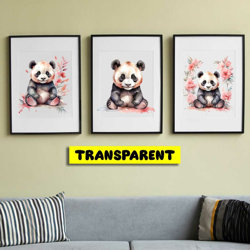 Panda Watercolor Art 4 Transparent PNG Illustrations - MasterBundles