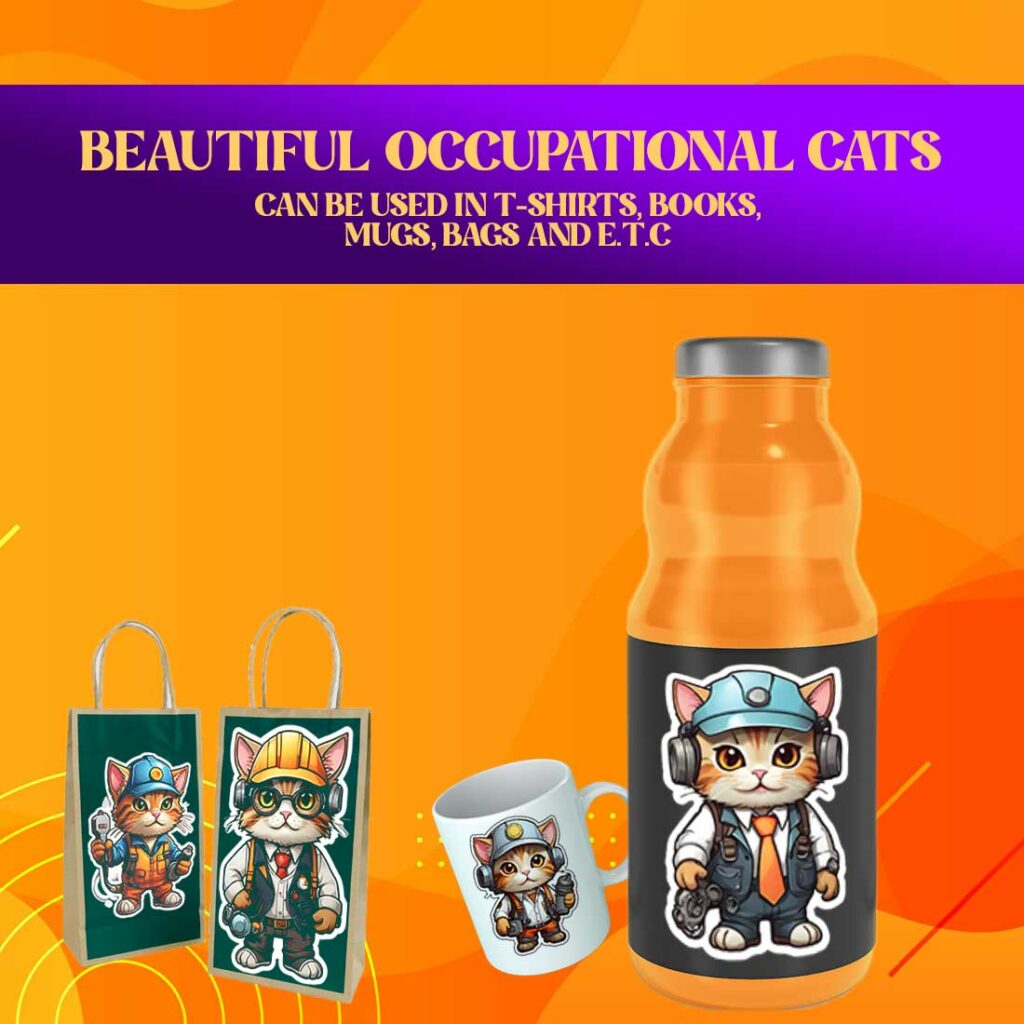 Cute Engineer Cat Stickers PNG’s - MasterBundles