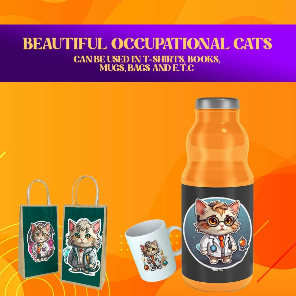 Cute Physicist Cat Stickers PNG’s - MasterBundles