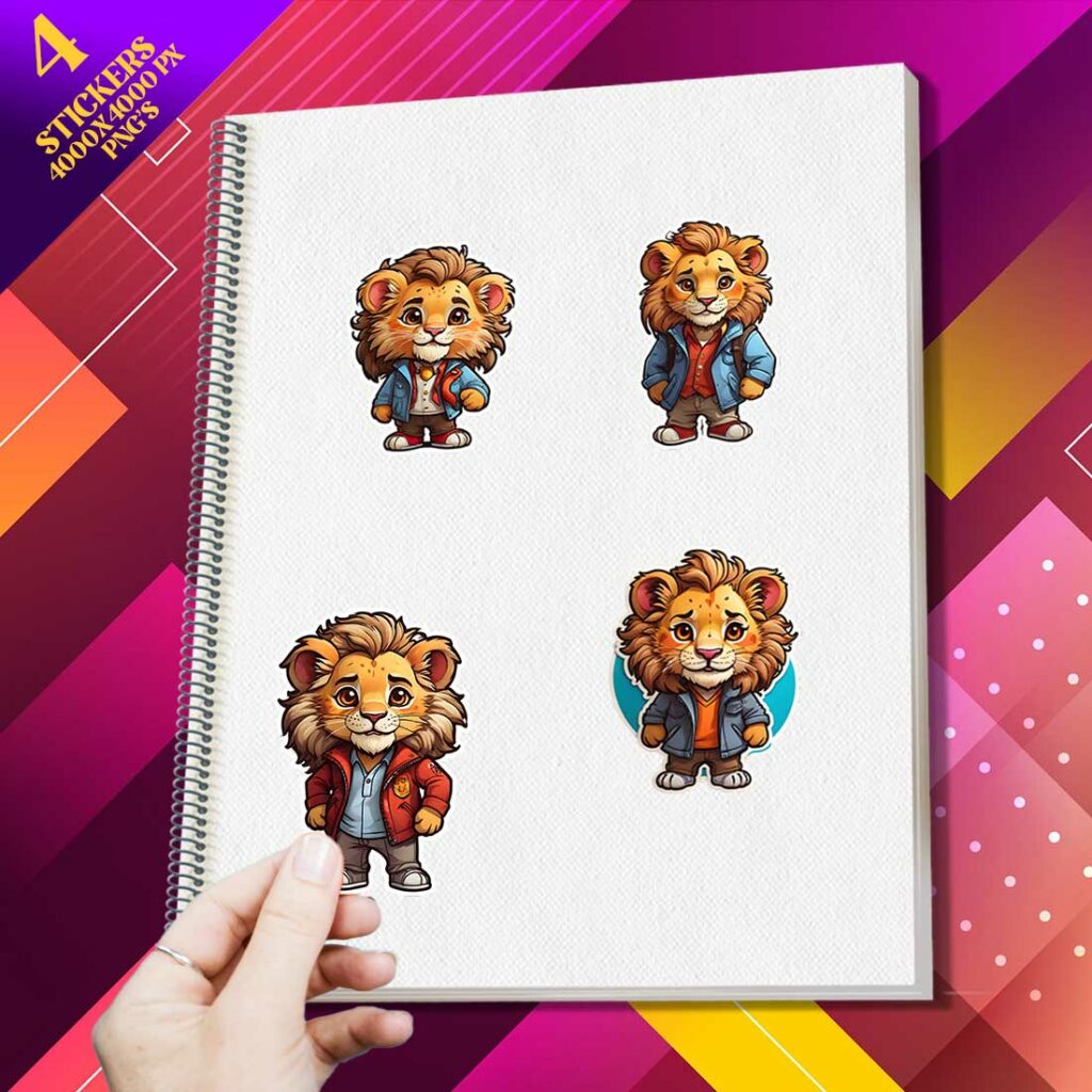 Cute Actor Lion Stickers PNG’s - MasterBundles