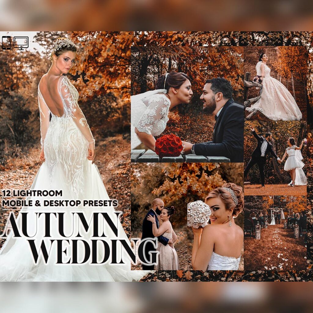 12 Autumn Wedding Lightroom Presets, Fall Mobile Preset, Bridal Best ...
