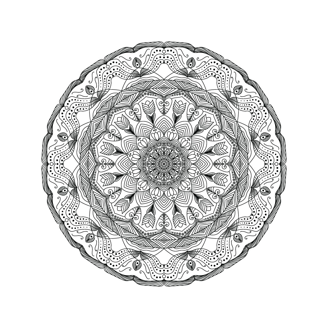 Mandala Pagan Symbol Schematic Representation - MasterBundles