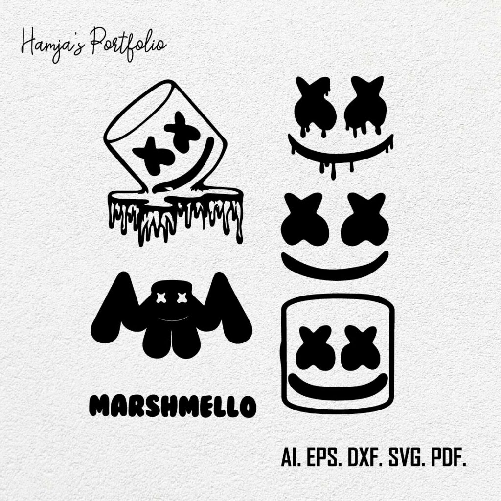Marshmello logo svg vector bundle, dj marshmello svg, Marshmello logo ...