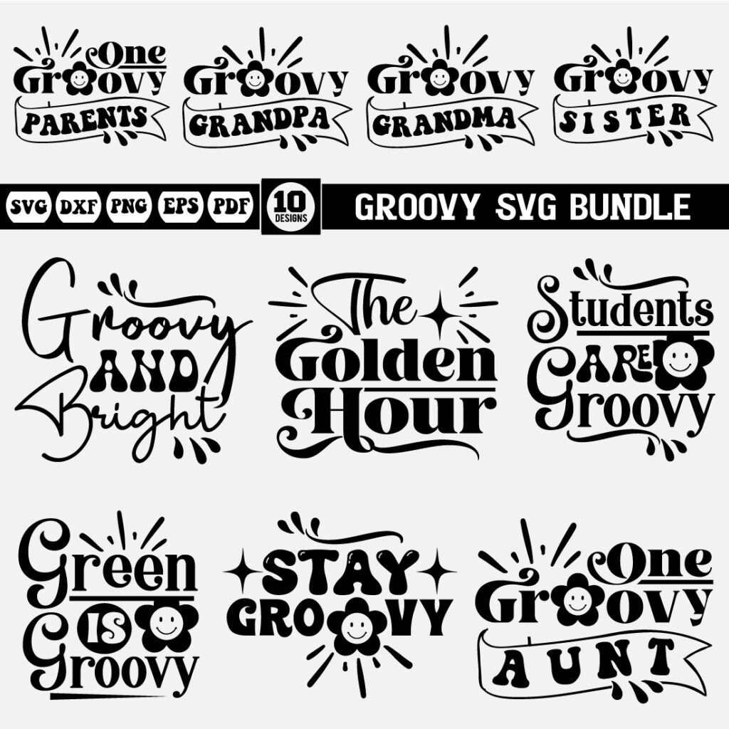 Groovy Svg Bundle - MasterBundles