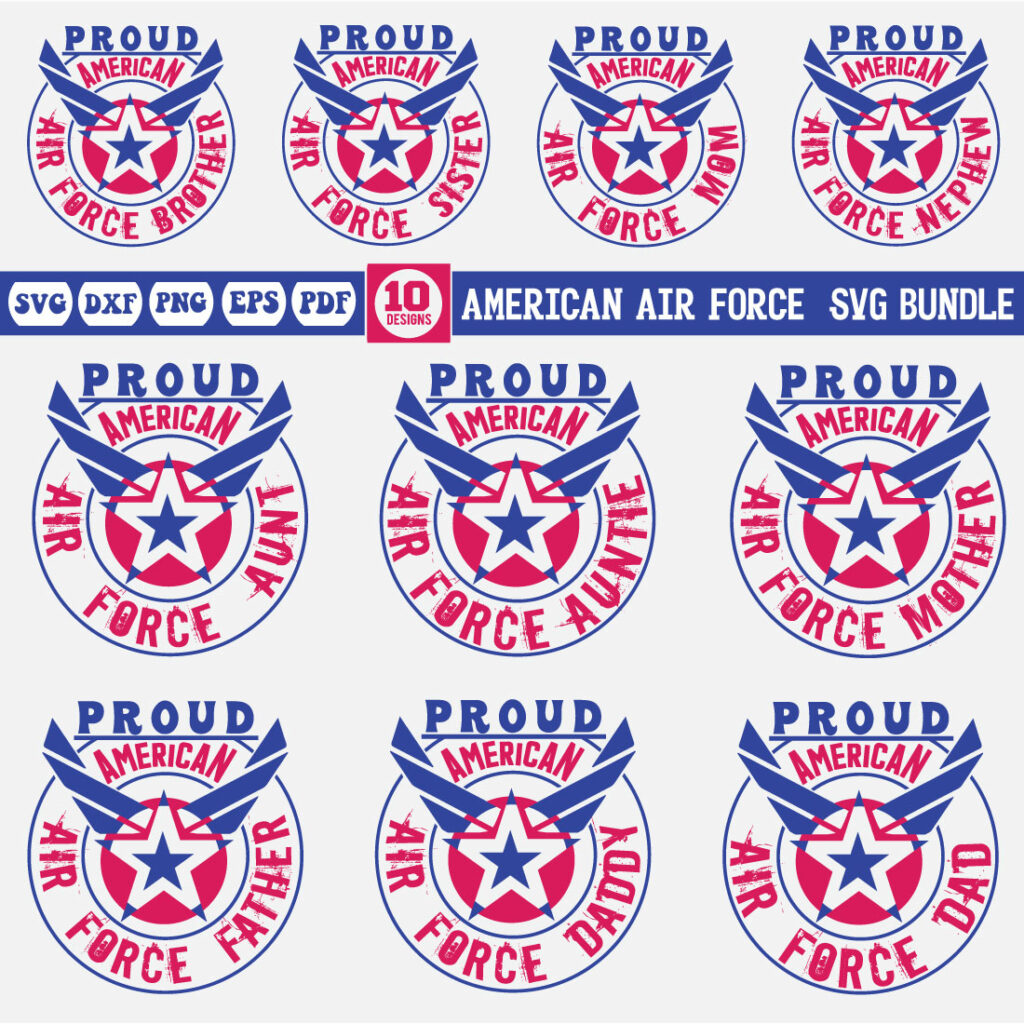 American Air Force Family Svg Bundle - MasterBundles