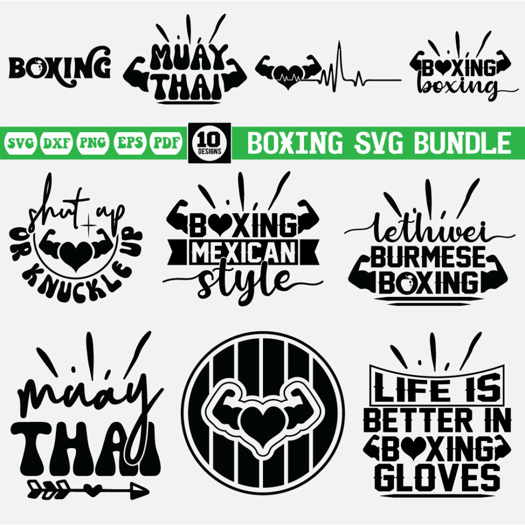 boxing Svg design bundle - MasterBundles