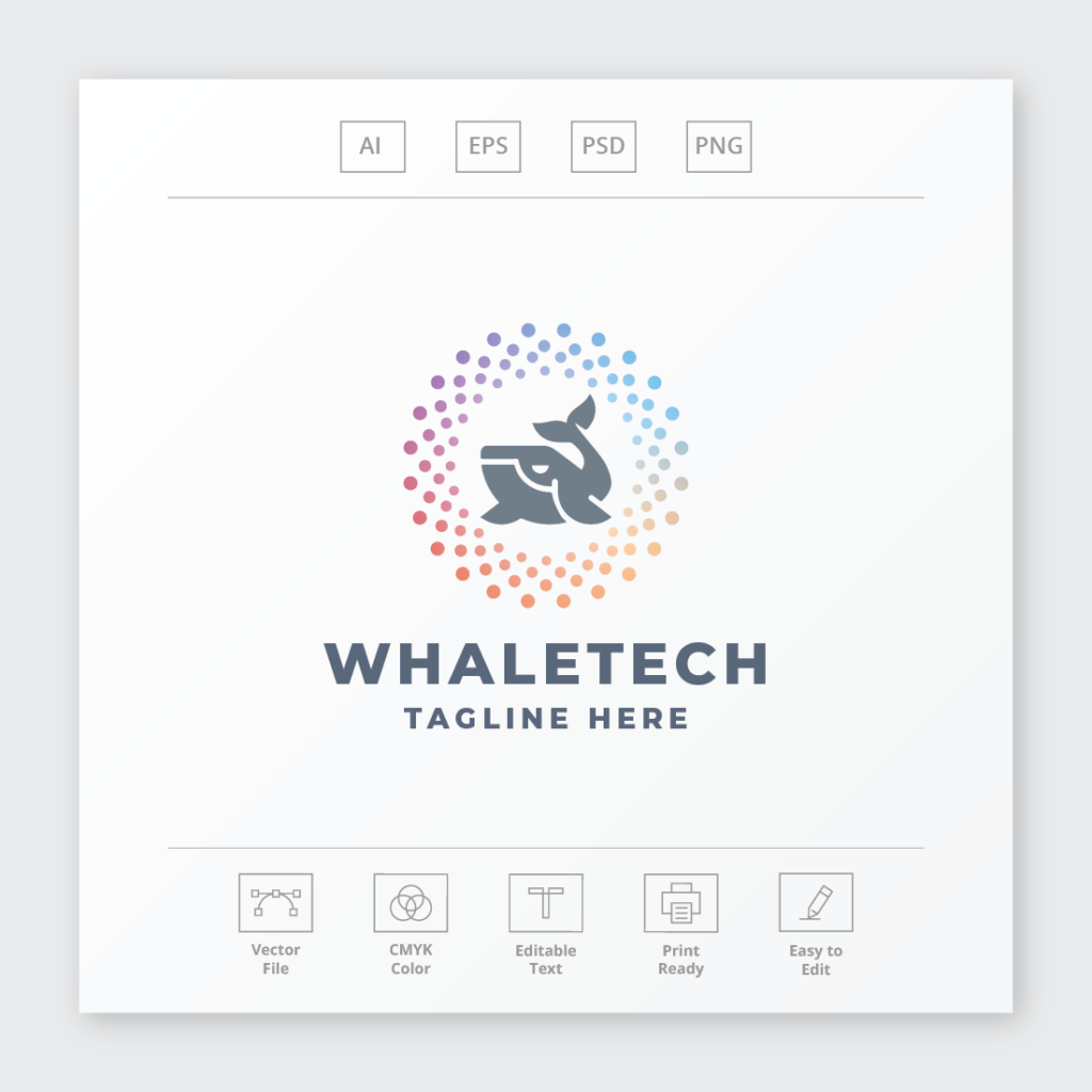 Whale Tech Logo - MasterBundles