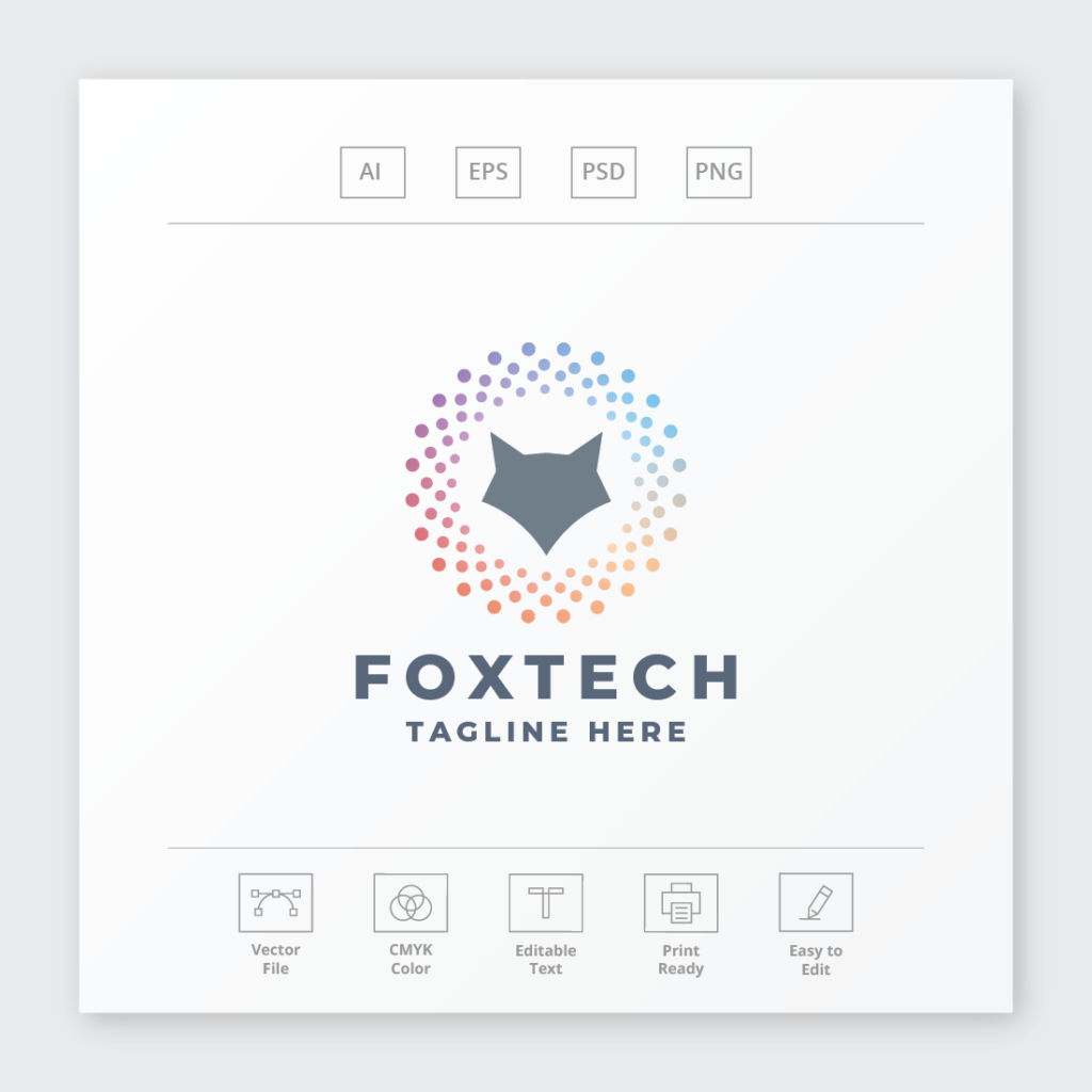 Fox Tech Logo - MasterBundles