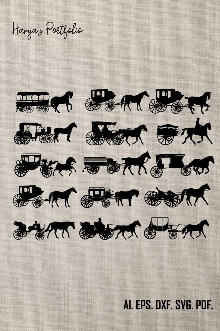 Horse Carriages Silhouettes,Carriage Silhouette svg,Disney Carriage svg ...