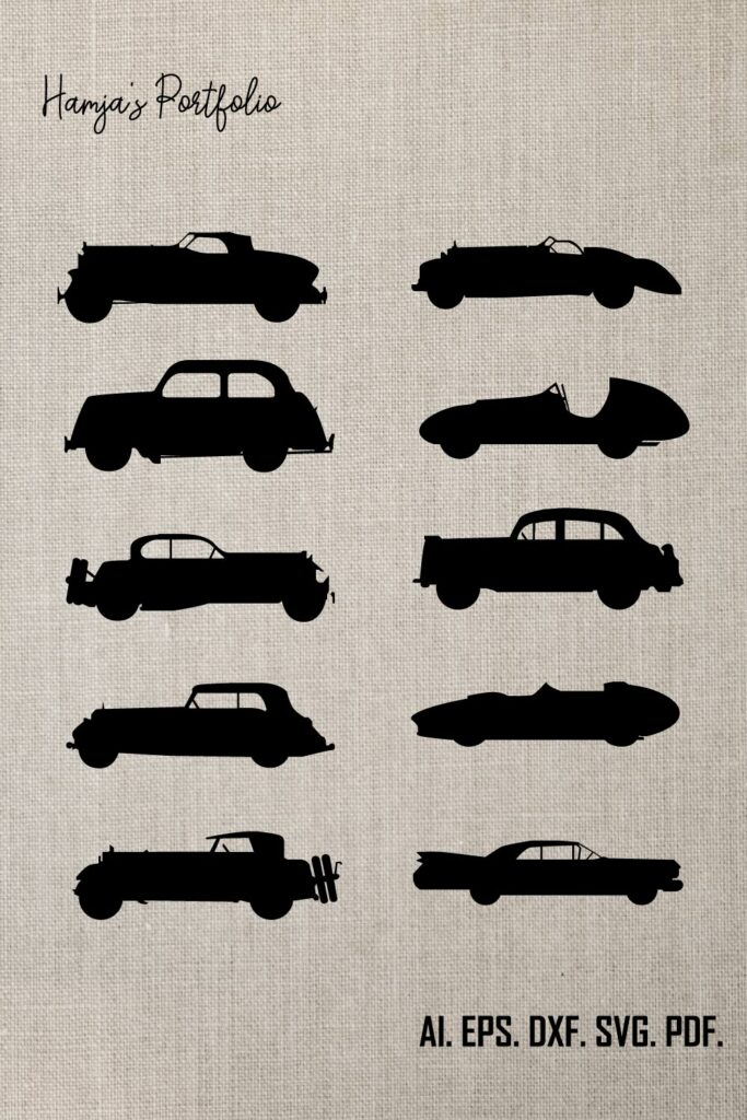 Car Svg Bundle, Retro Car Silhouette Svg, Sports Car Svg, Classic Car ...