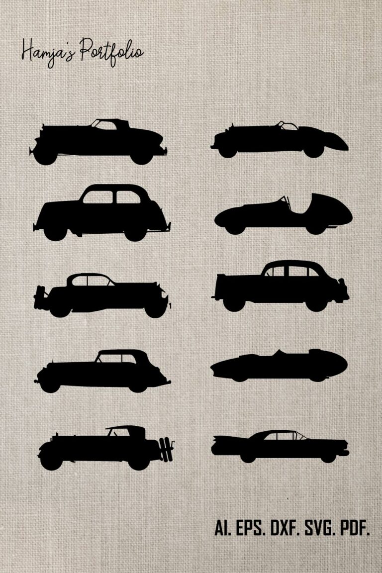 Car Svg Bundle, Retro Car Silhouette Svg, Sports Car Svg, Classic Car ...