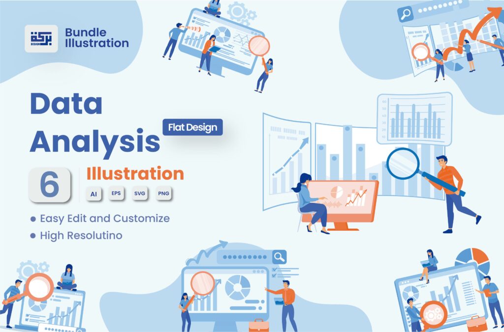 Data Analysis Illustration Design for Web & App Presentations ...