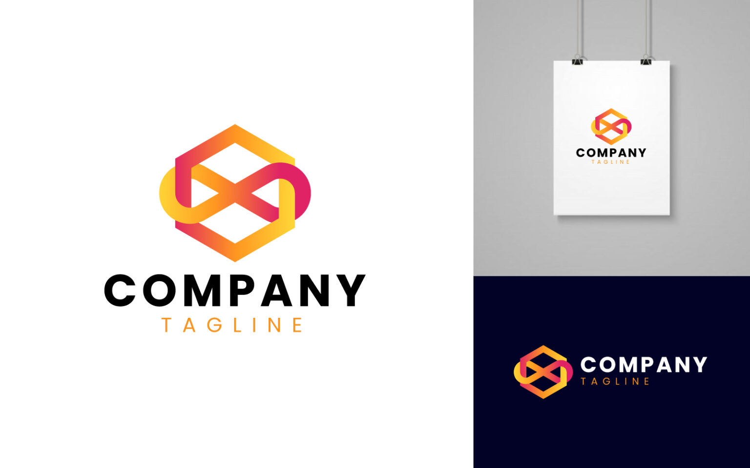 Infinity Hexagon gradient color logo - MasterBundles