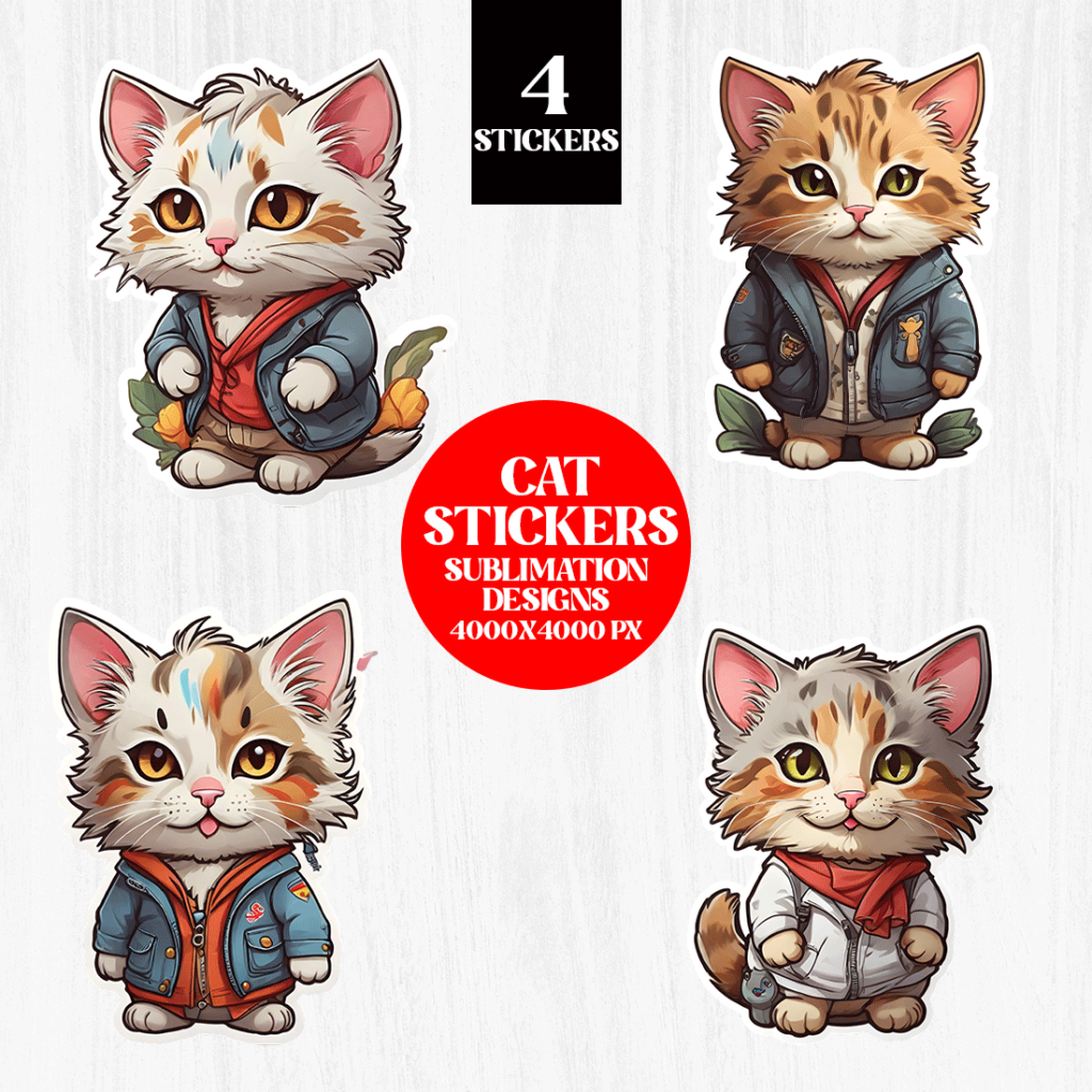 Cute American Cultural Cat Stickers - MasterBundles