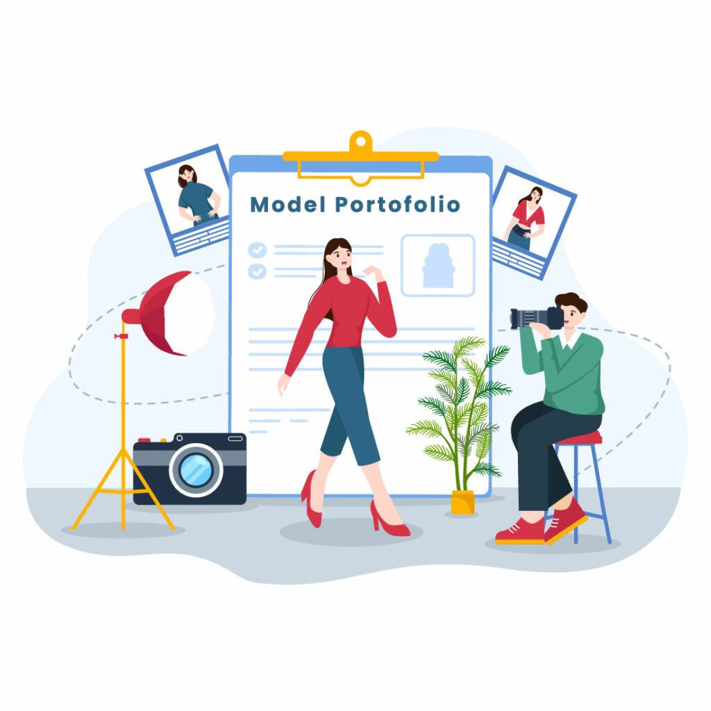 12 Model Portfolio Illustration - MasterBundles