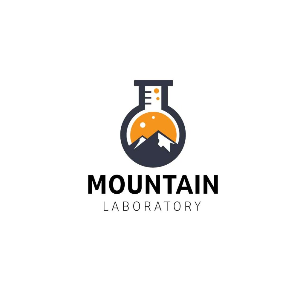 Lab with mountain logo design - MasterBundles