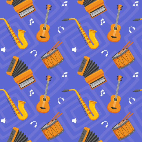Musical Instrument Seamless Pattern - MasterBundles