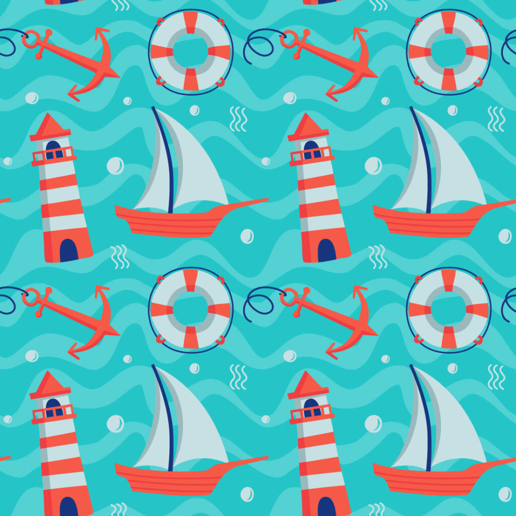 Nautical Seamless Pattern - MasterBundles