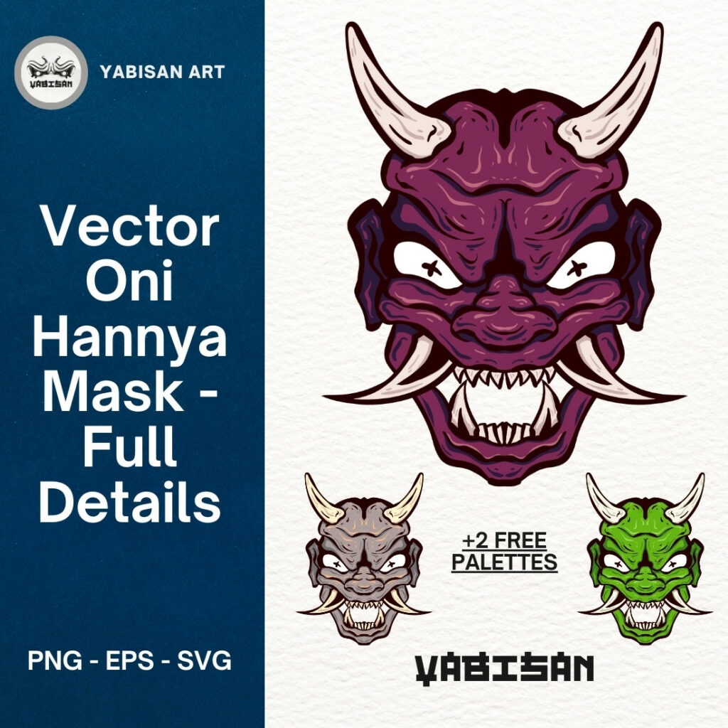 Oni Hannya Mask art 2 - Full Details - MasterBundles