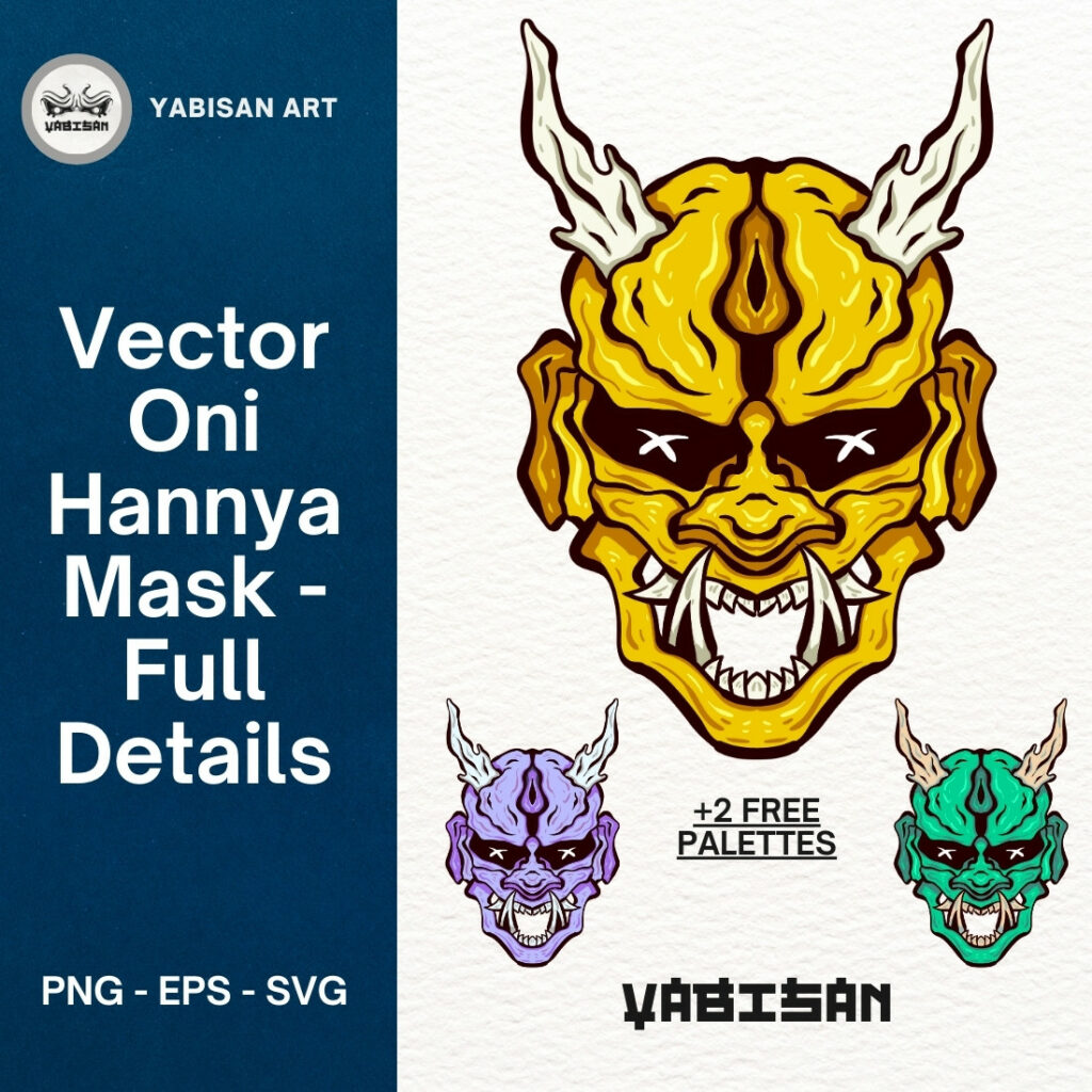 Oni Hannya Mask art 3 - Full Details - MasterBundles