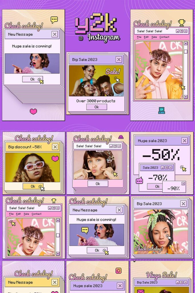 Y2K Instagram Posts & Stories - MasterBundles
