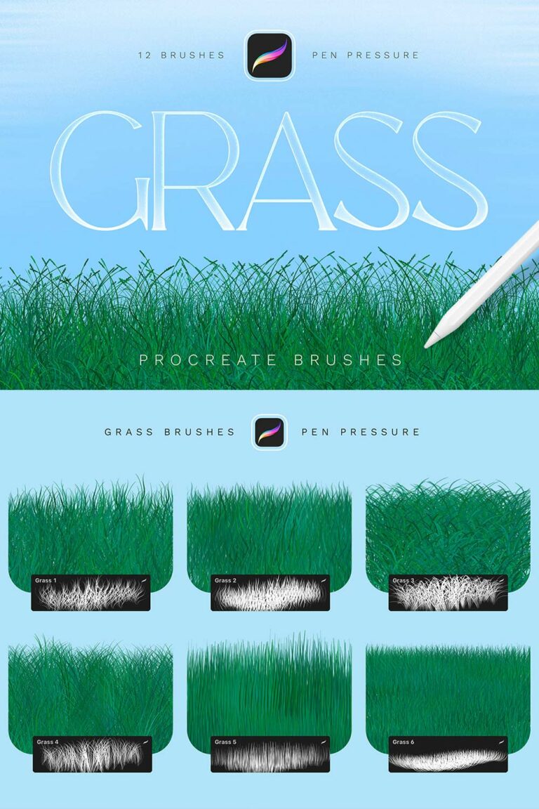 Grass Procreate Brushes - MasterBundles