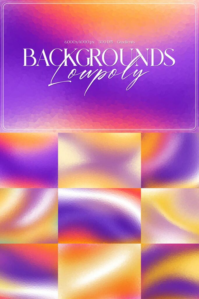 Lowpoly Gradients Backgrounds - MasterBundles