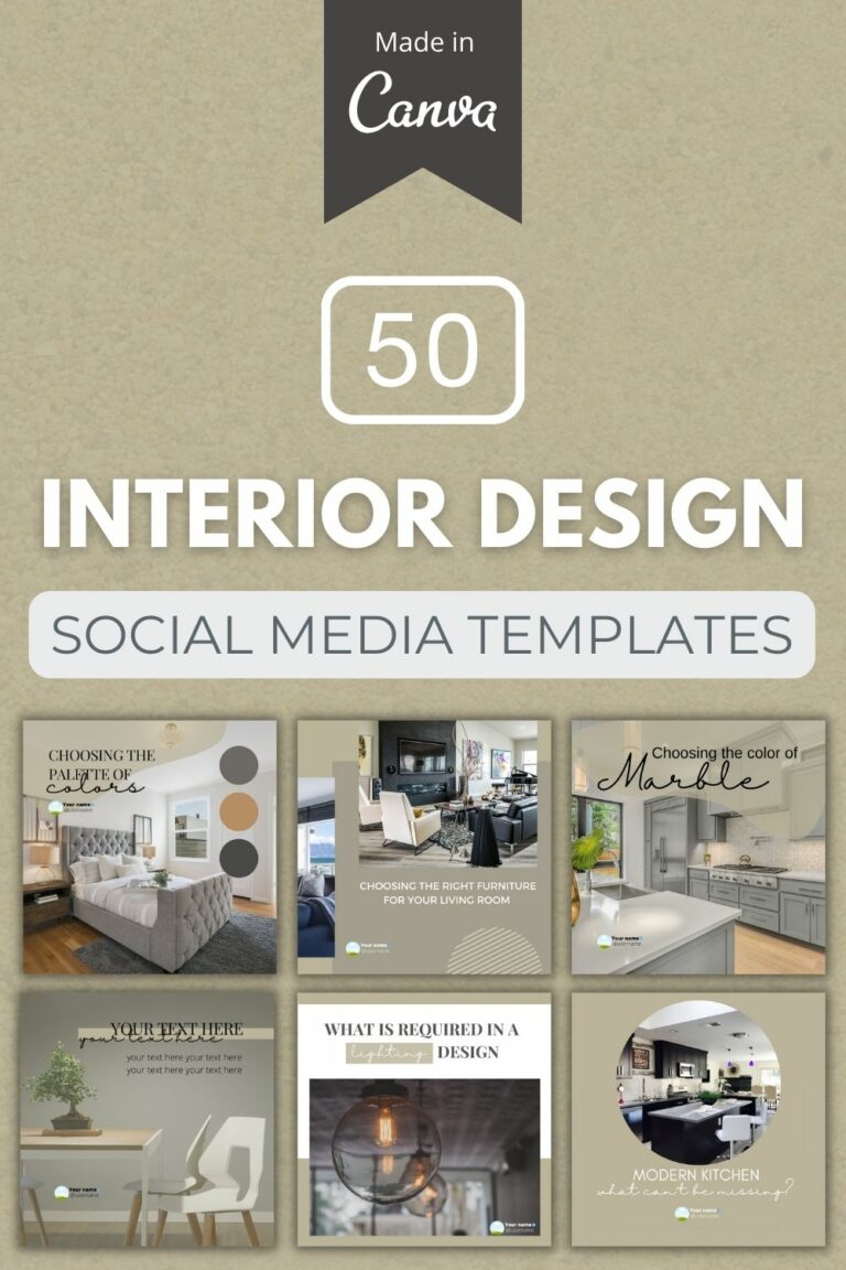 50 Premium Interior Design Canva Templates For Social Media - MasterBundles