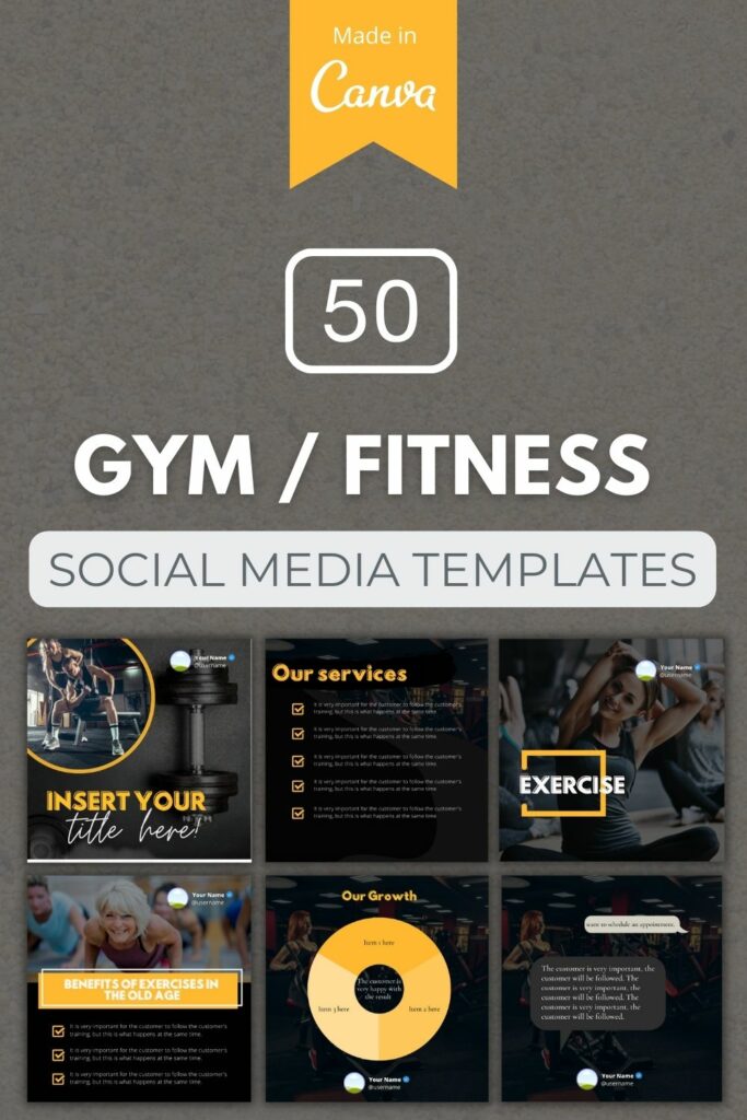 50 Premium Gym Canva Templates For Social Media - MasterBundles