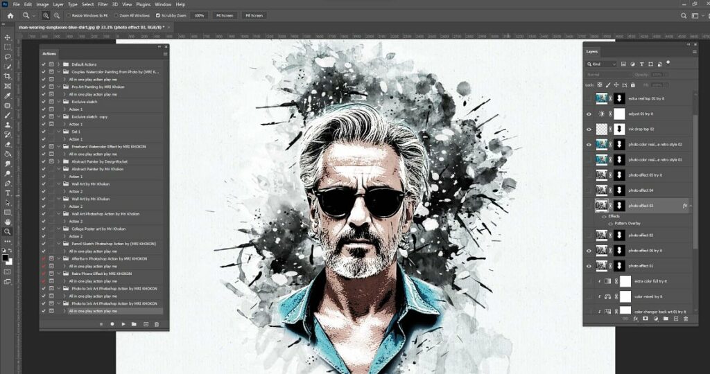 Photo to Ink Art Photoshop Action - MasterBundles