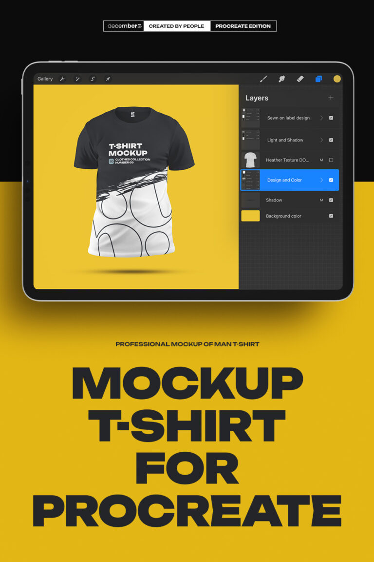 7 Mockups Man T-Shirt for Procreate - MasterBundles