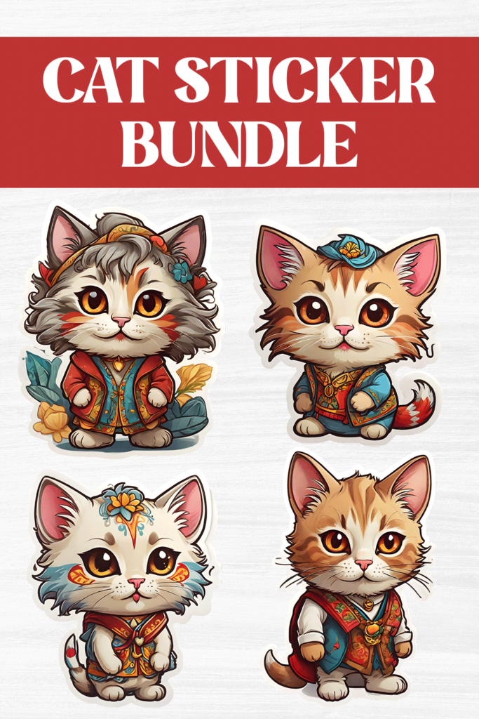 Cute Spanish Cultural Cat Stickers PNG’s - MasterBundles