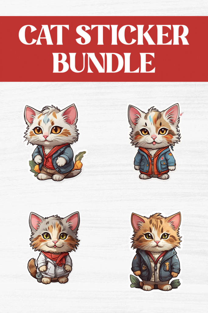 Cute American Cultural Cat Stickers - MasterBundles
