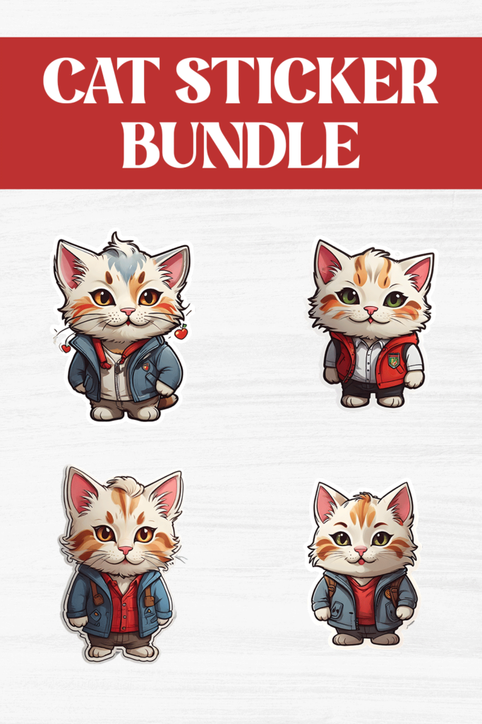 Cute Denmark Cultural Cat Stickers PNG’s - MasterBundles