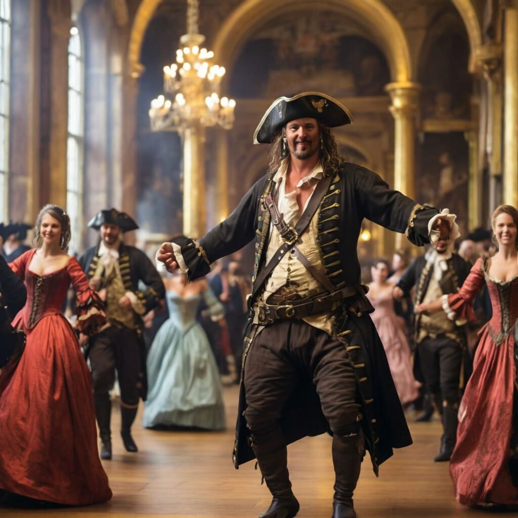 pirates, ball, palace, retro, ladies, dancing - MasterBundles