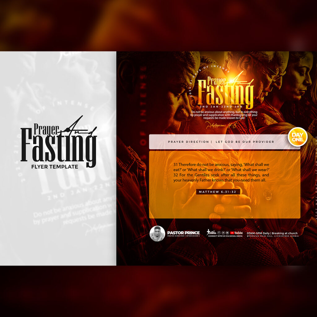 Prayer and fasting program flyer template - MasterBundles
