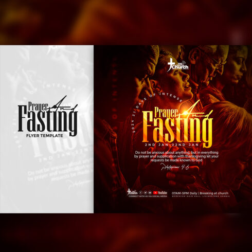 Prayer and fasting program flyer template - MasterBundles