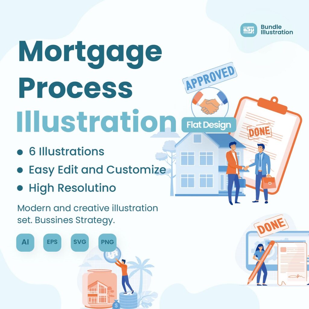Illustration of Mortgage Purchase & Approval - MasterBundles