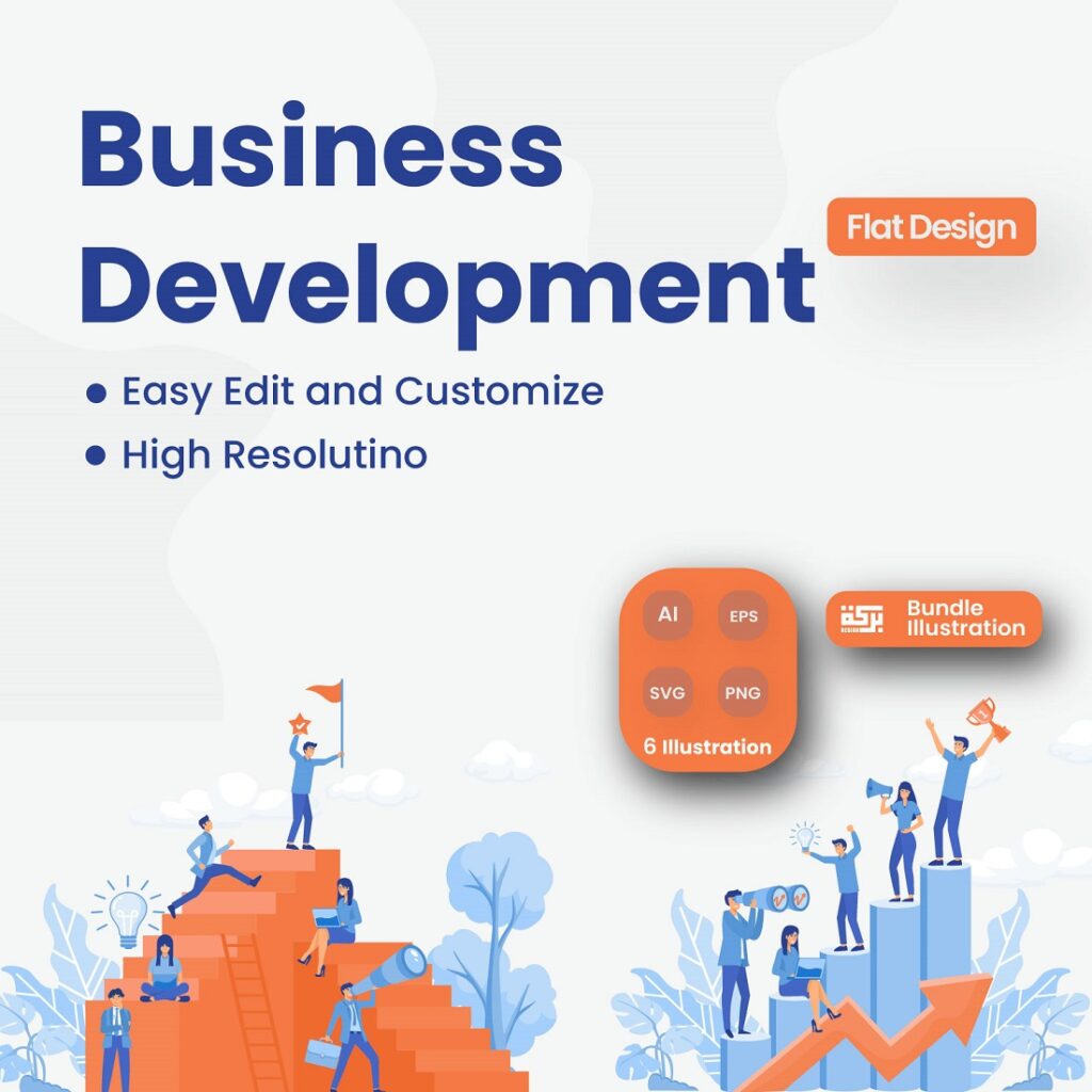 Business Development & Improvement Illustration Design - MasterBundles